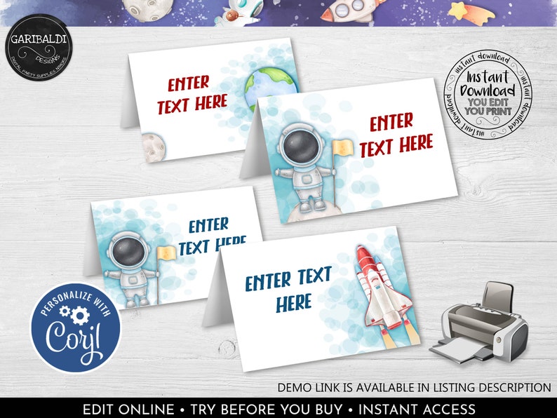 Editable Outer Space Food Labels Printable Astronaut Place - Etsy