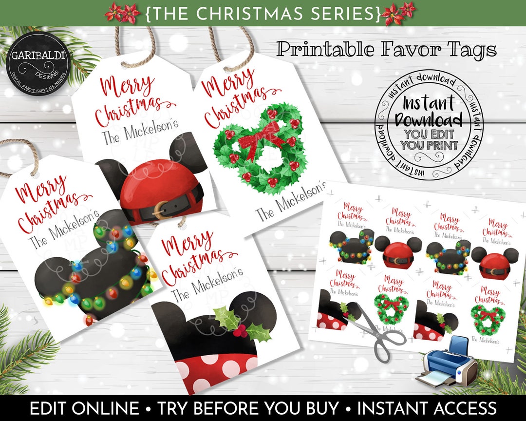 Christmas Gift Tags Editable Christmas Gift Tags Merry Christmas Tags ...