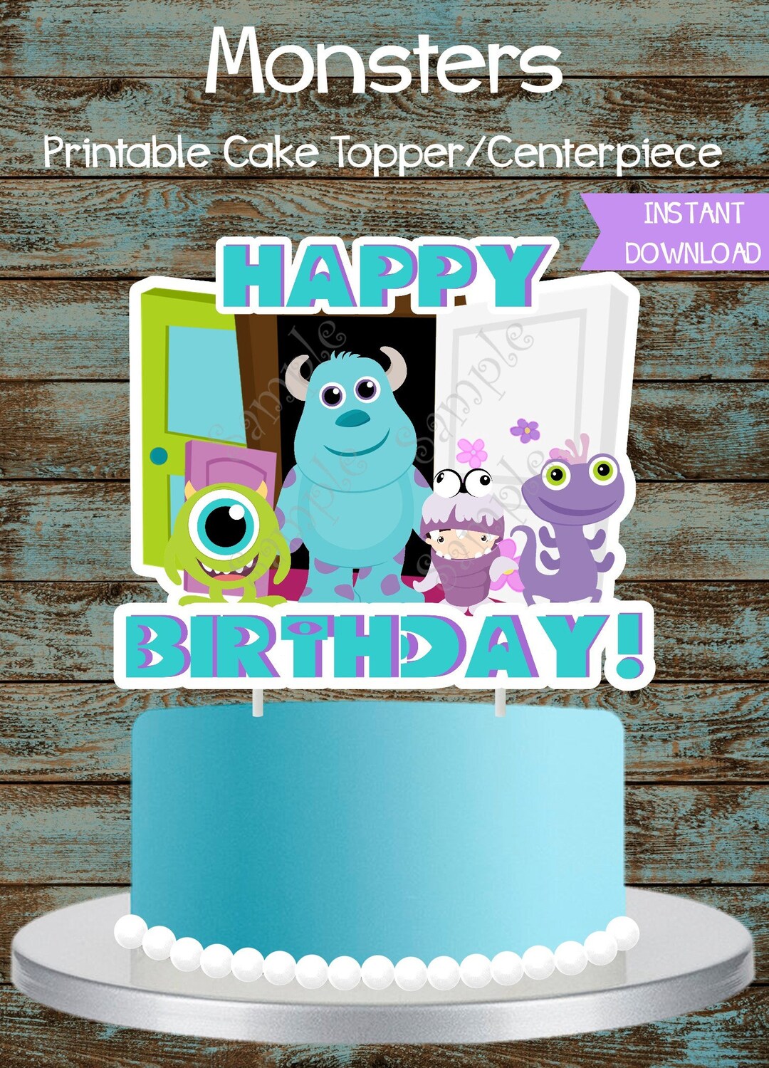 Printable Monsters Cake Topper Printable Monsters - Etsy