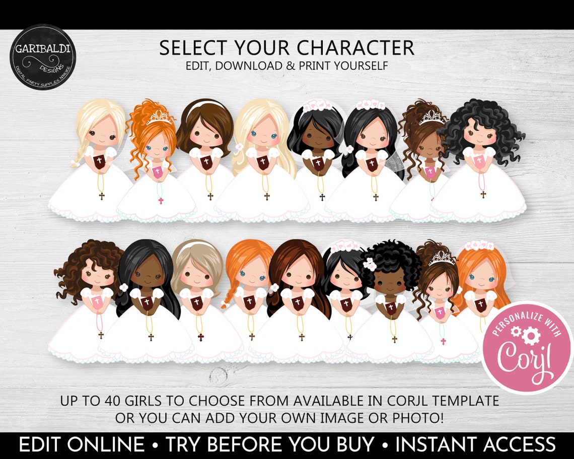 Editable First Communion Cake Topper, Printable First Communion Cake ...