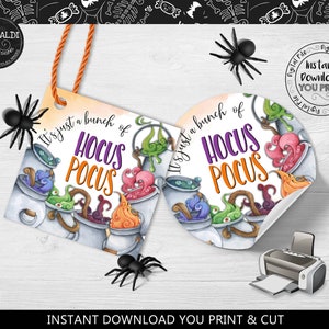 INSTANT DOWNLOAD Halloween Hocus Pocus Tags Halloween Gift Tag ...