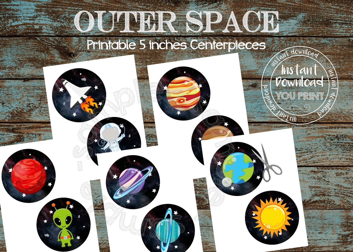 Printable Outer Space Centerpieces Outer Space Decorations - Etsy