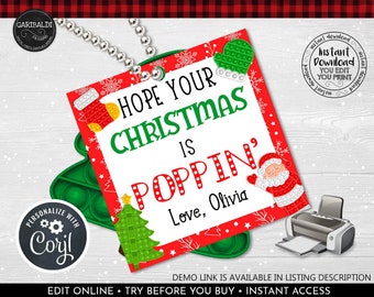 Christmas Pop It Tag Poppin Christmas Teacher School Gift - Etsy