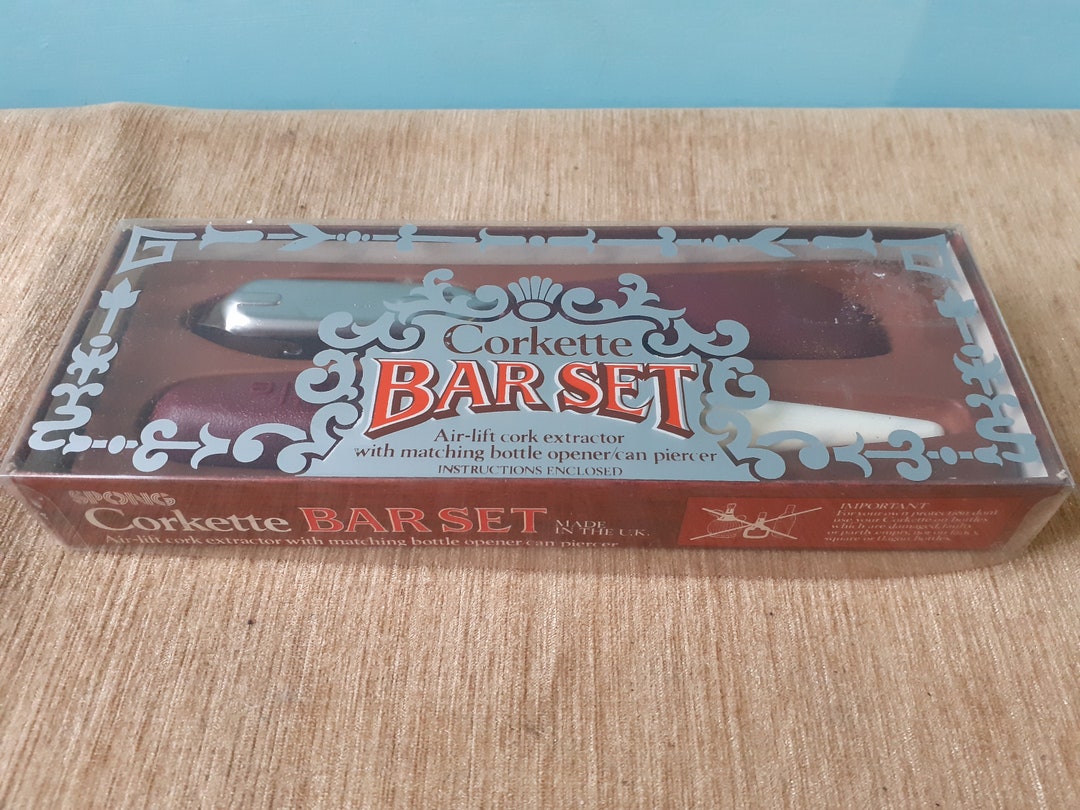 Spong Corkette Bar Set Air-lift Cork Extractor With Matching Bottle ...