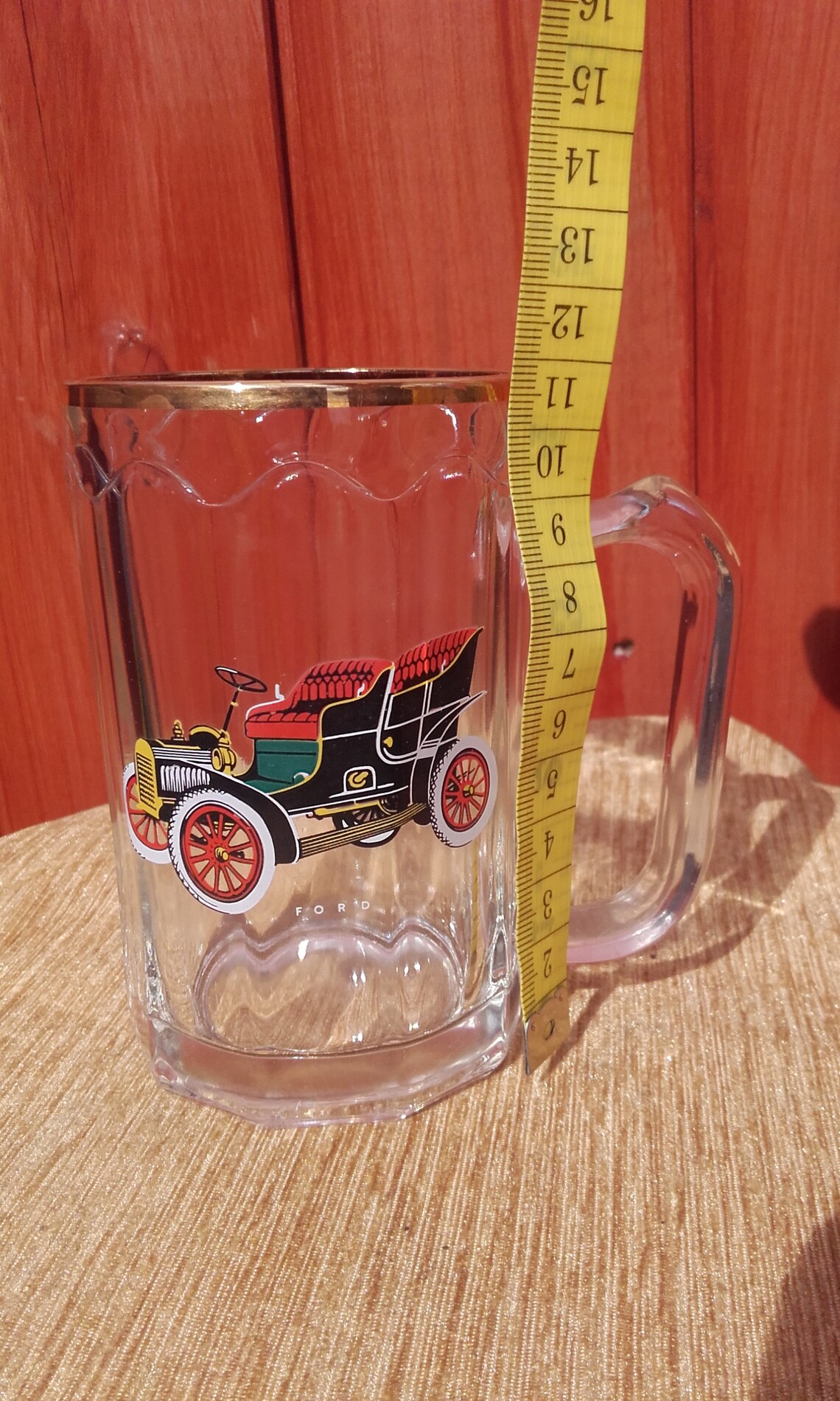 Half Pint Ford Motor Car Beer Mug Gold Rimmed Glass and With - Etsy