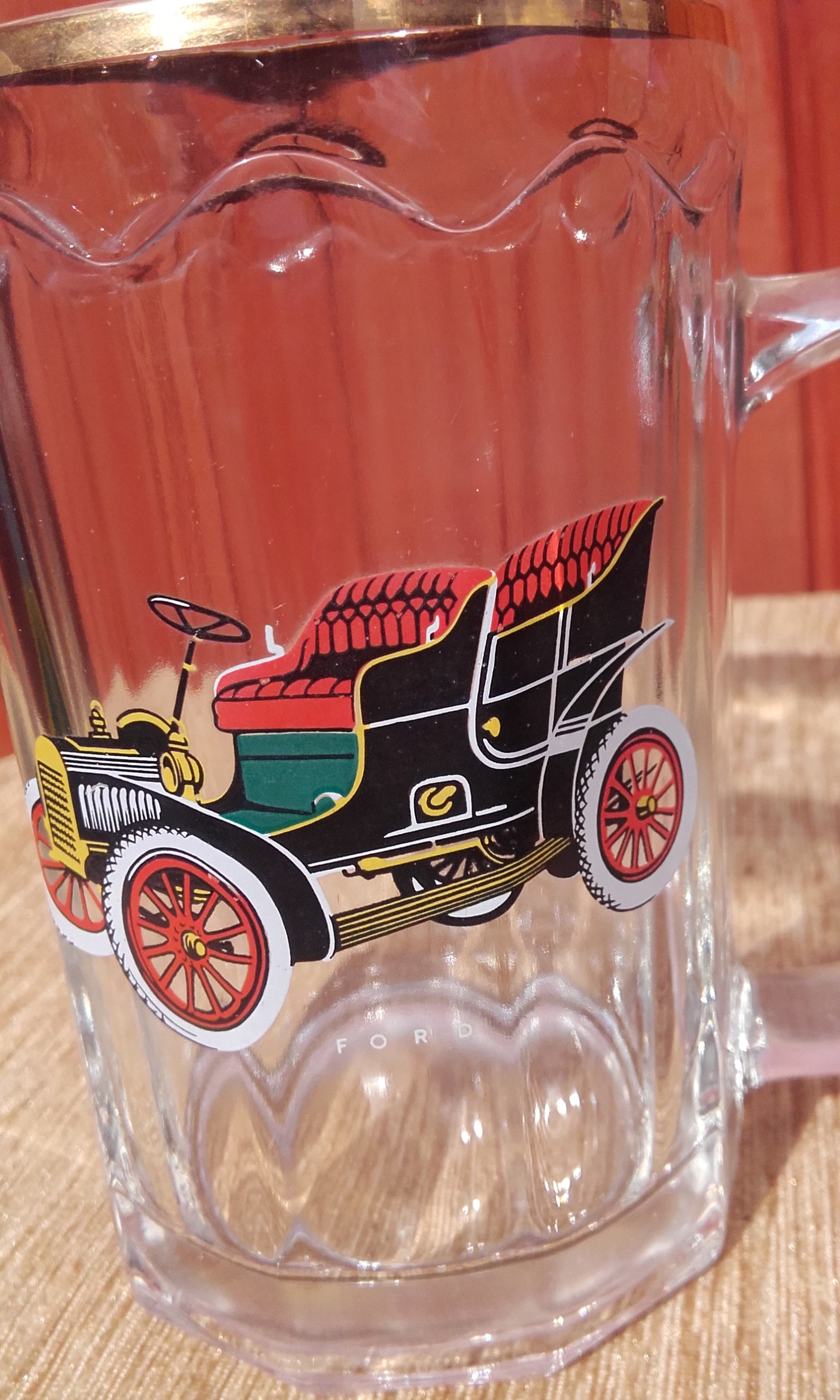 Half Pint Ford Motor Car Beer Mug Gold Rimmed Glass and With - Etsy
