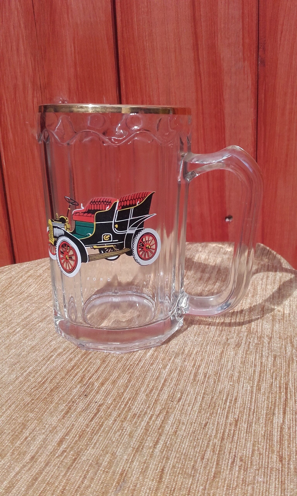 Half Pint Ford Motor Car Beer Mug Gold Rimmed Glass and With - Etsy