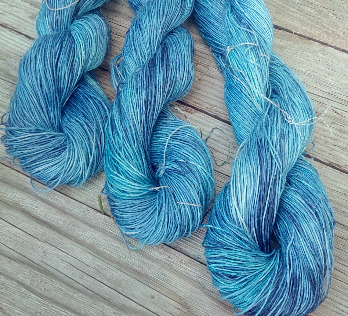 Hand Dyed Linen Yarn. Lace Weight Yarn Summer Yarn. 100 G 5 - Etsy