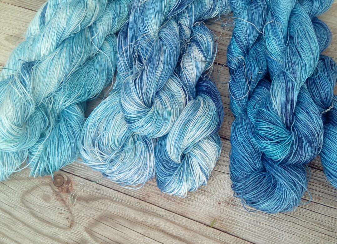 Hand Dyed Linen Yarn. Lace Weight Yarn, Summer Yarn. 100 G, 5 Ply. - Etsy