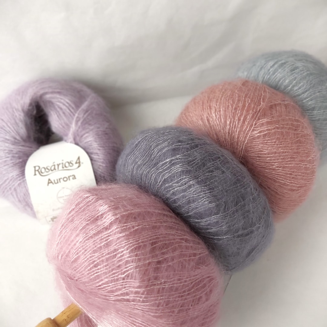 Silk Mohair Lace Yarn, Rosarios 4 Aurora, Natural Fibers - Etsy