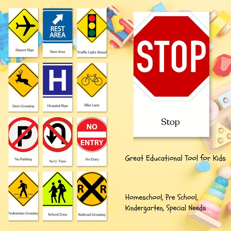 Fun Learning Tool: Road Signs Flash Cards Printable - Preschool ...