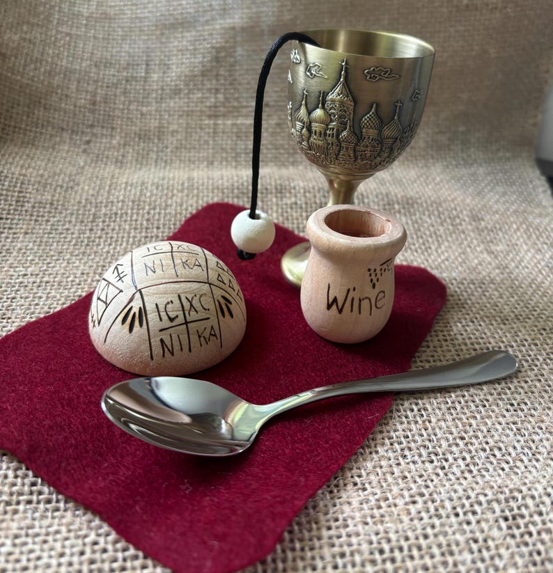 Play Pretend Holy Communion Set wood or Metal Chalice - Etsy