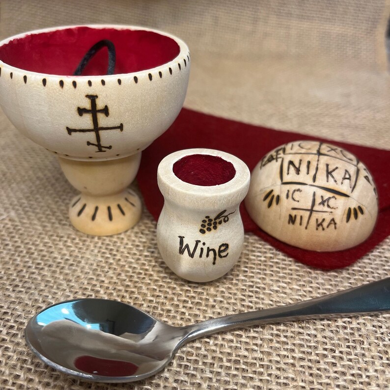 Play Pretend Holy Communion Set wood or Metal Chalice - Etsy