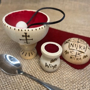 Play Pretend Holy Communion Set wood or Metal Chalice - Etsy