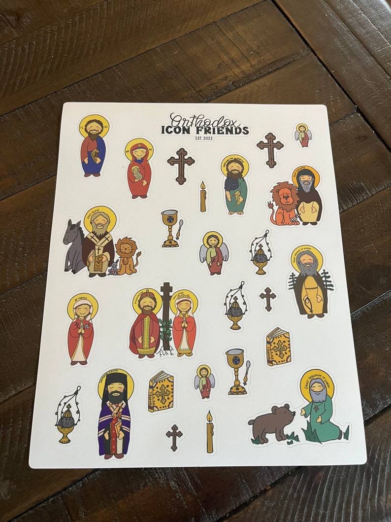 Orthodox Icon Friends Vinyl Sticker Sheet 8 by 10 - Etsy