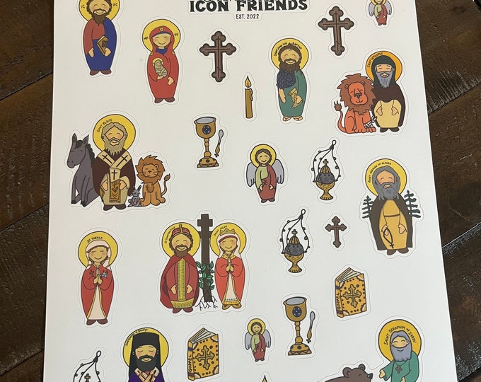 Orthodox Icon Friends Vinyl Sticker Sheet 8 by 10 - Etsy