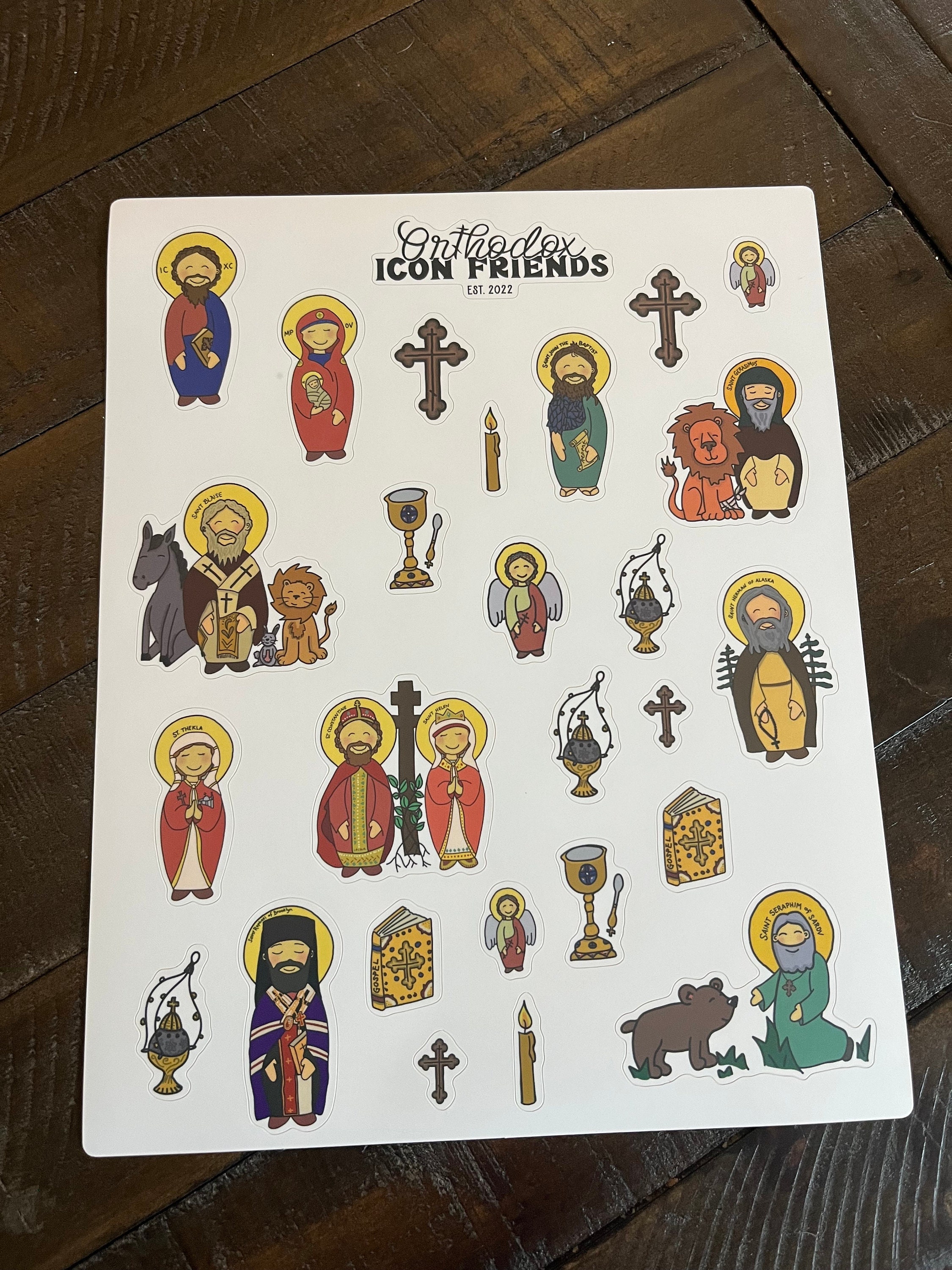 Orthodox Icon Friends Vinyl Sticker Sheet 8 by 10 - Etsy