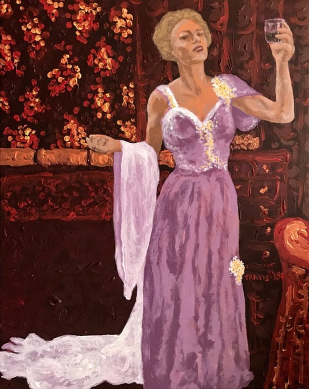 HALF-OFF SALE! Original Acrylic Painting: Jessica Tandy as Blanche ...