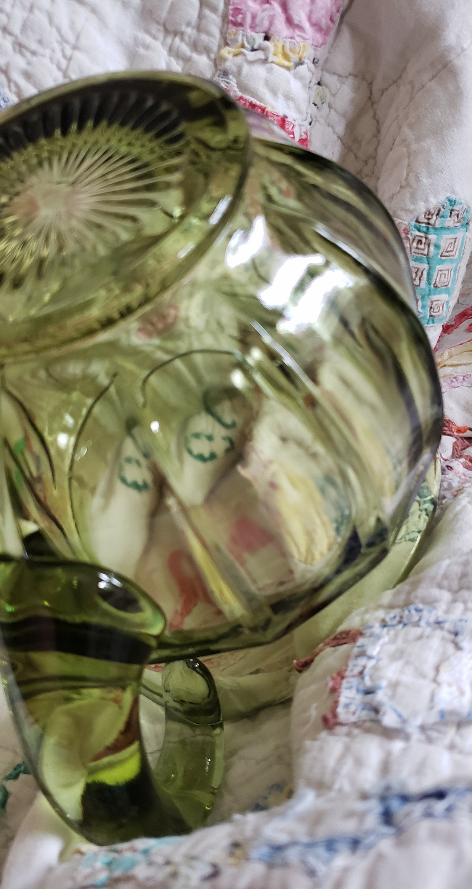 Vintage Green Heisey Pitcher Colonial Pattern - Etsy