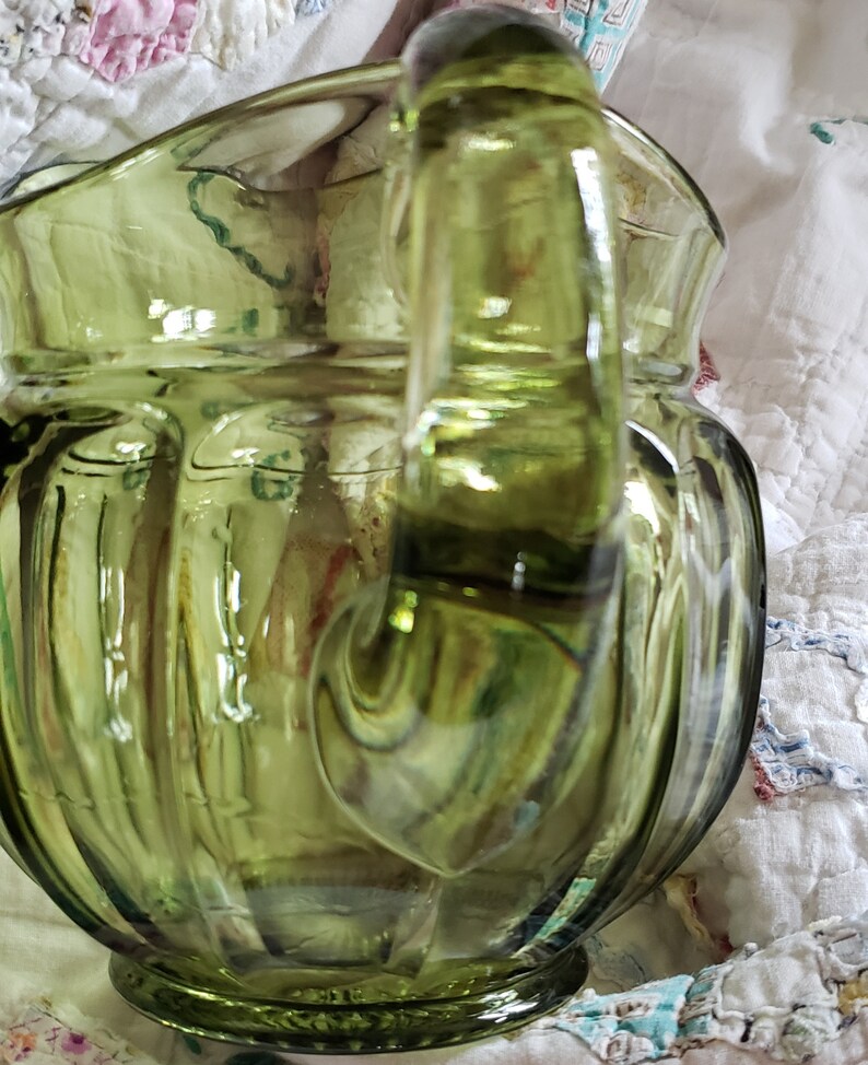 Vintage Green Heisey Pitcher Colonial Pattern - Etsy
