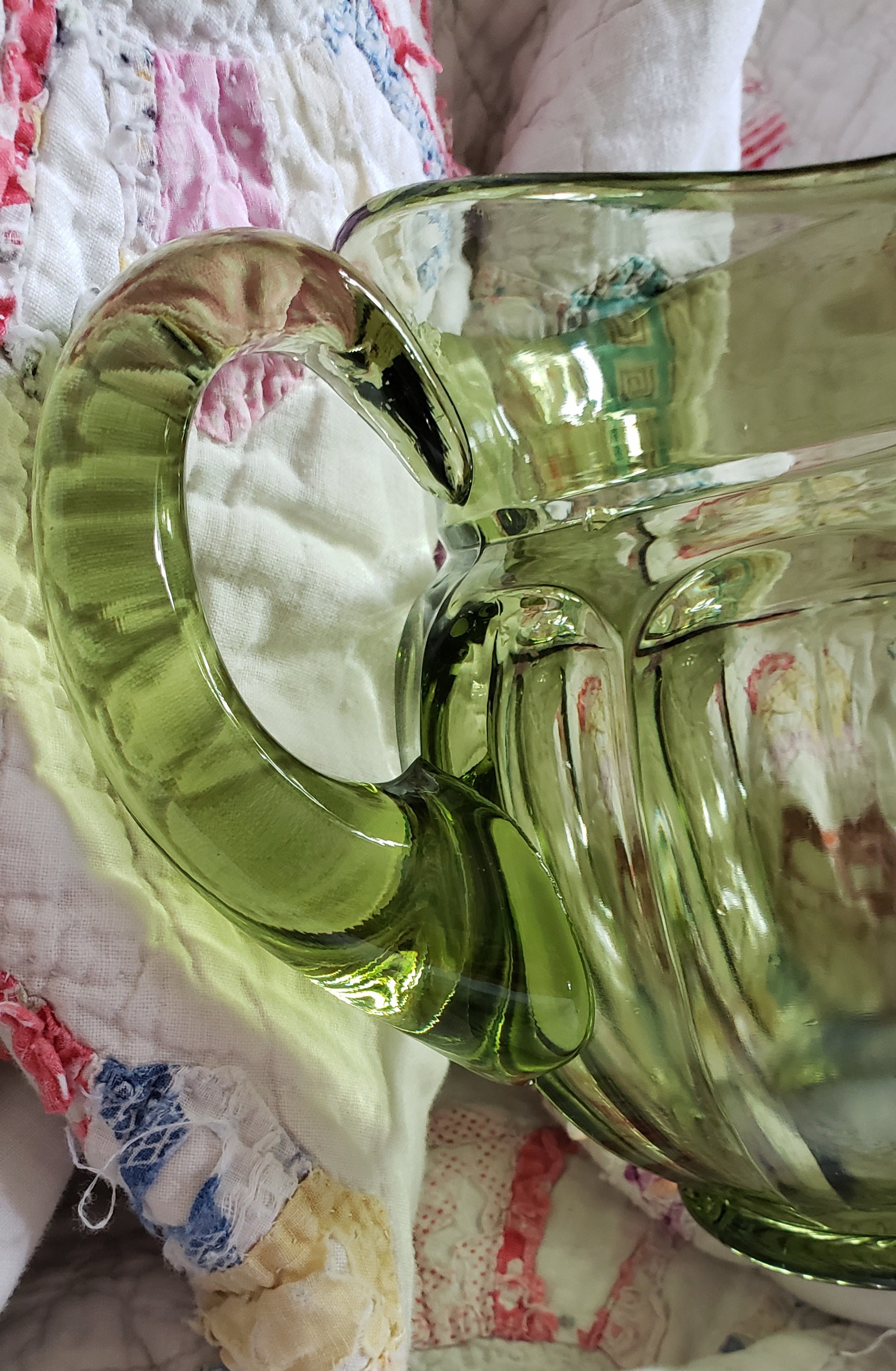Vintage Green Heisey Pitcher Colonial Pattern - Etsy