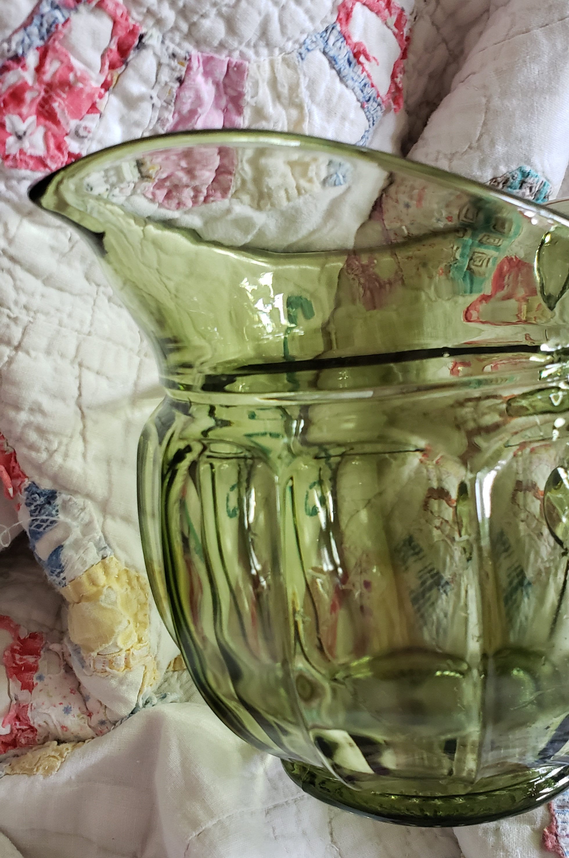 Vintage Green Heisey Pitcher Colonial Pattern - Etsy