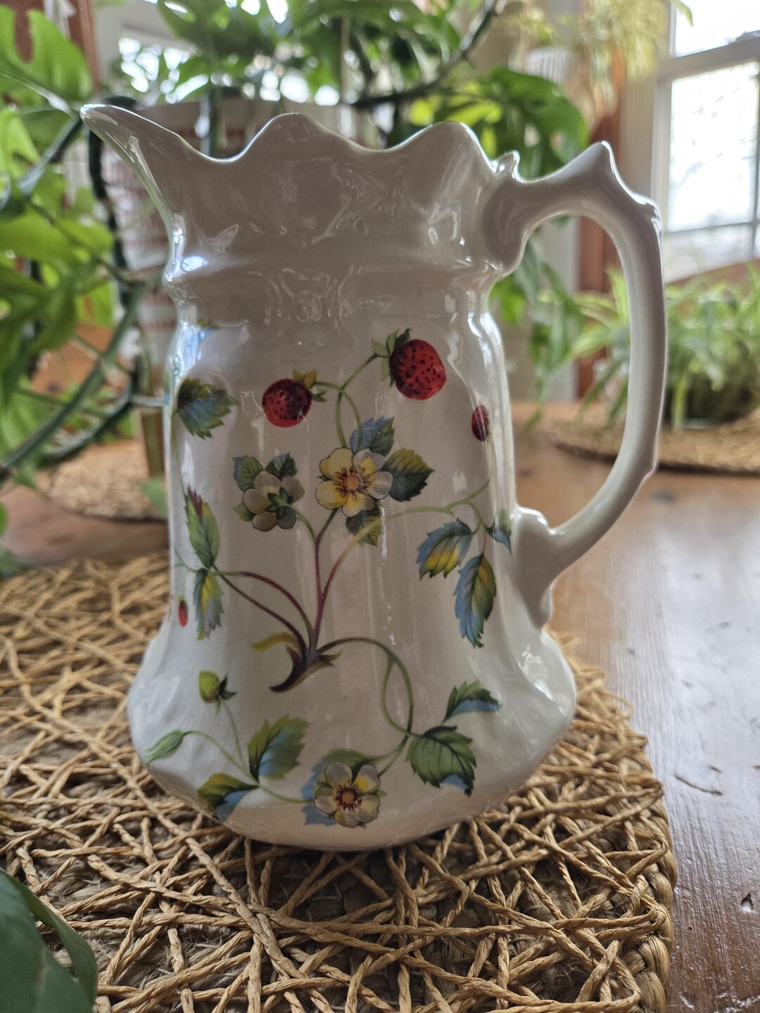 Vintage James Kent Earthenware Old Foley Strawberry Pitcher - Etsy