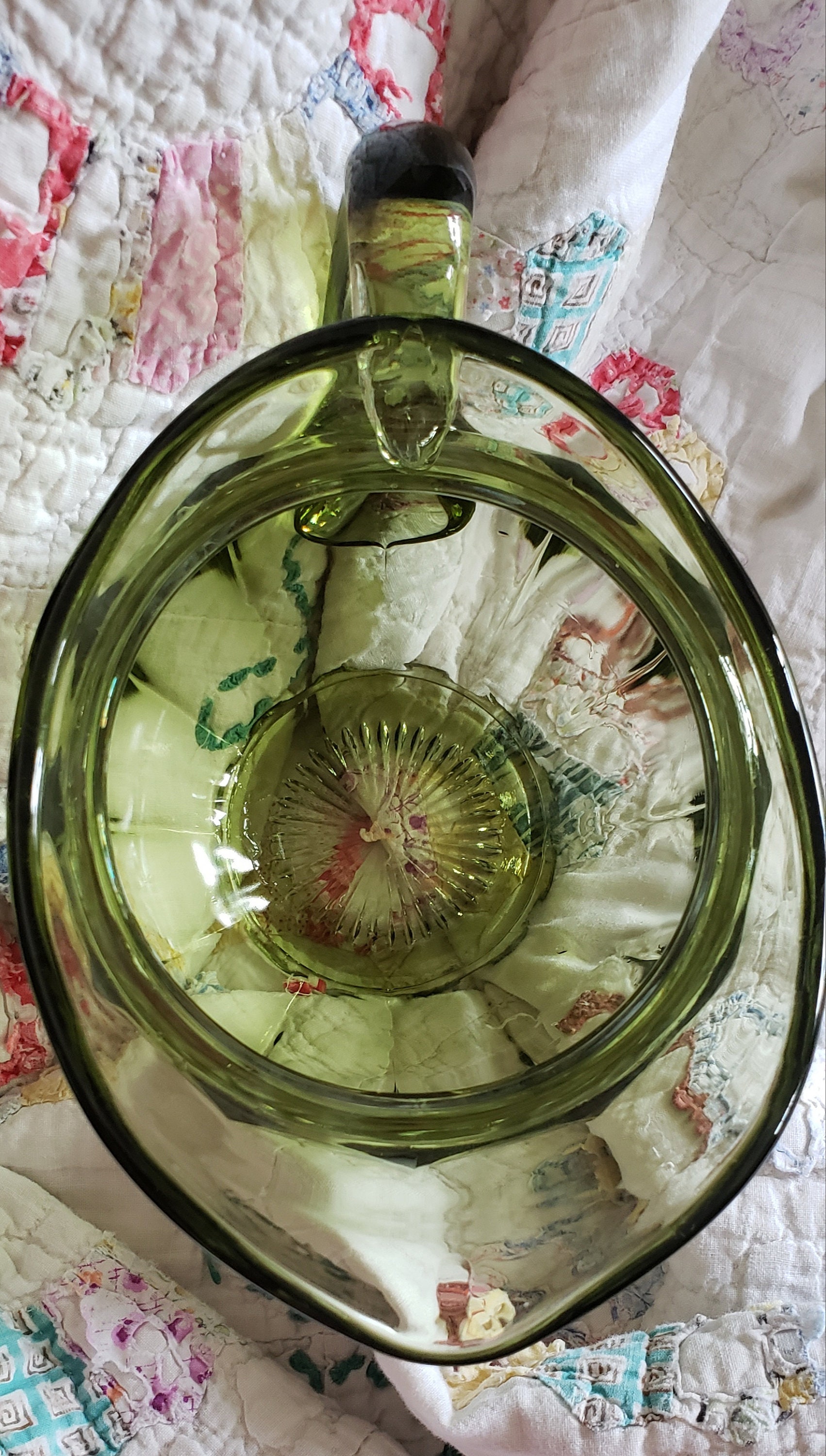Vintage Green Heisey Pitcher Colonial Pattern - Etsy
