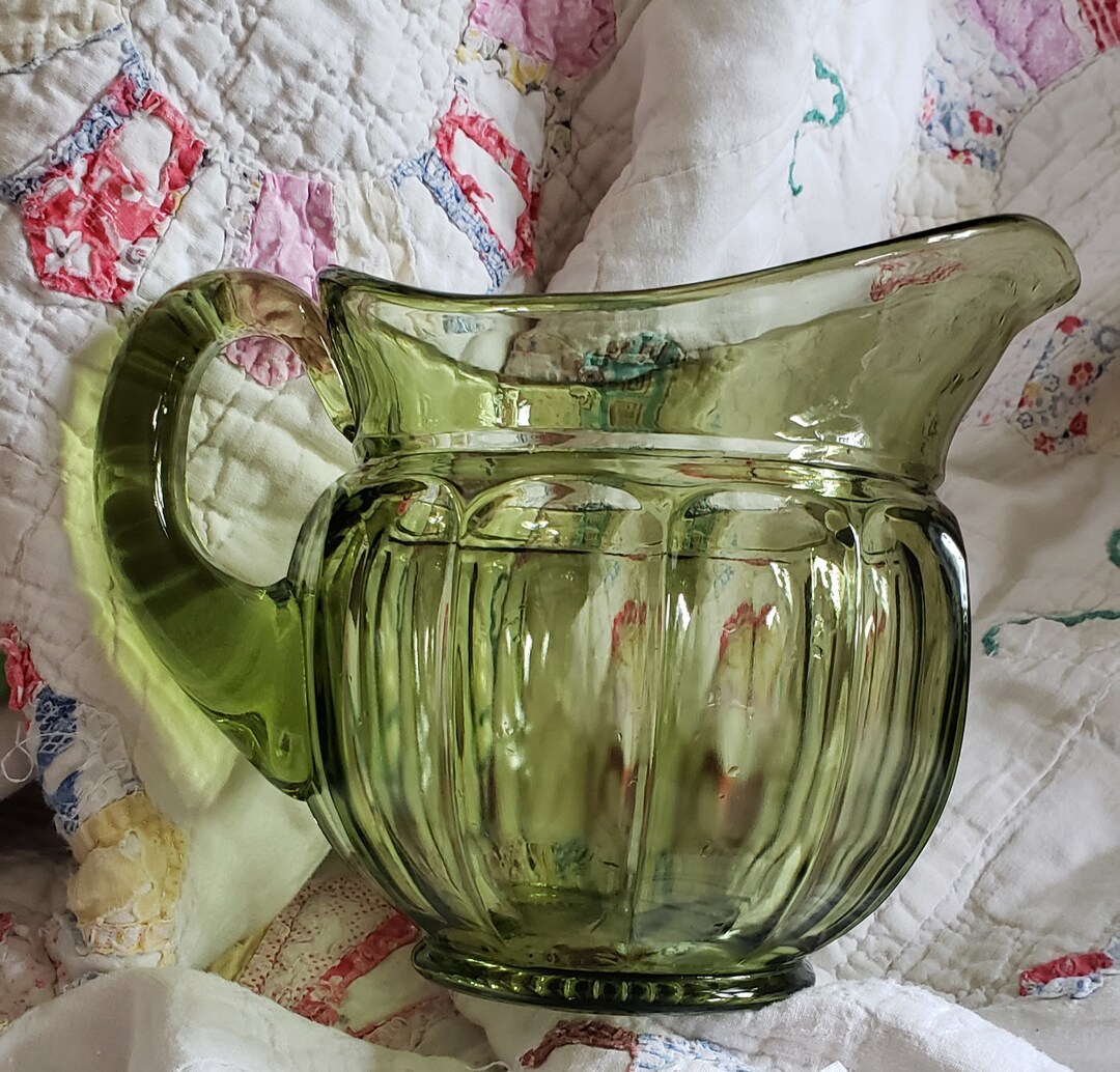 Vintage Green Heisey Pitcher Colonial Pattern - Etsy
