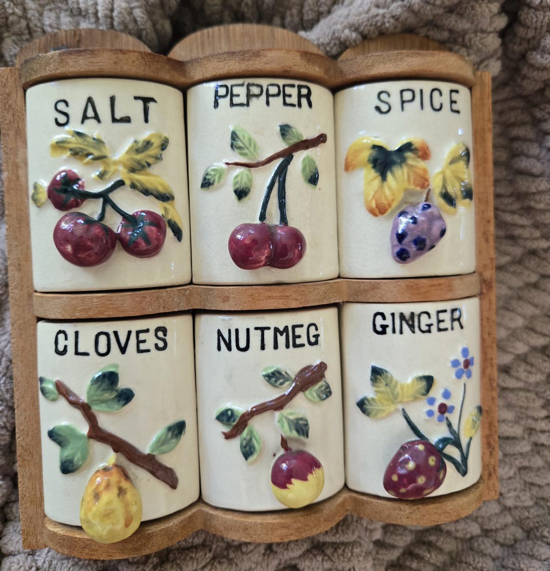 Vintage Relco Made in Japan 6 Spice Wooden Spice Rack - Etsy