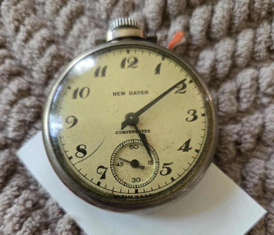 Vintage WORKING New Haven Pocket Watch - Etsy