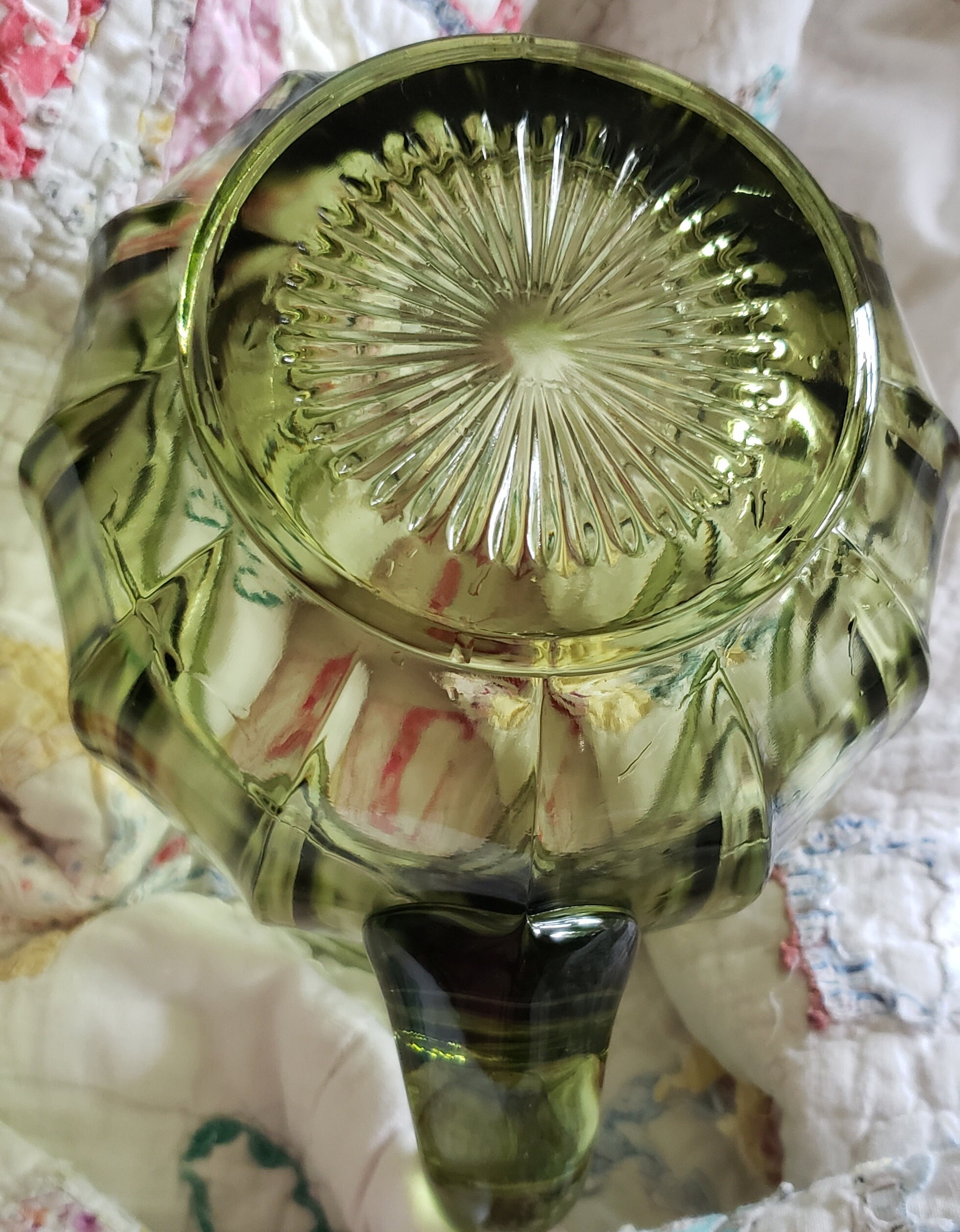 Vintage Green Heisey Pitcher Colonial Pattern - Etsy