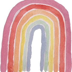 Digital Watercolor Bundle Modern Rainbow and Heart | Etsy