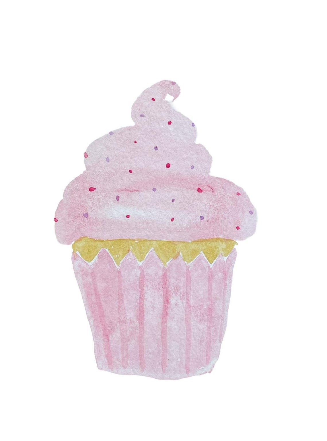 Watercolor Birthday Cupcakes (4) and 1st Birthday Candle (1) - 5 ...