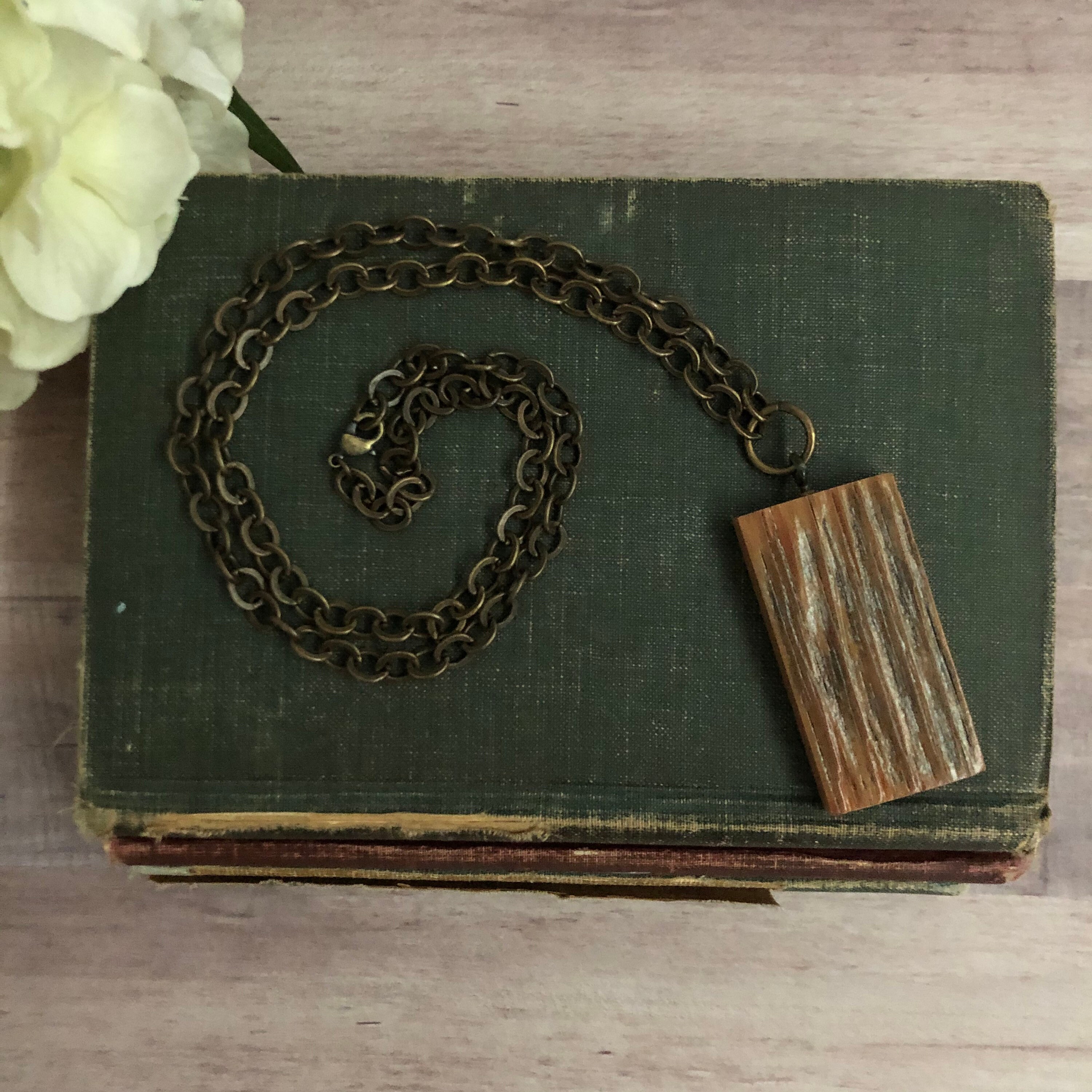 Rectangle Necklaces for Women, Unique Jewelry Gift, Wooden Necklace ...