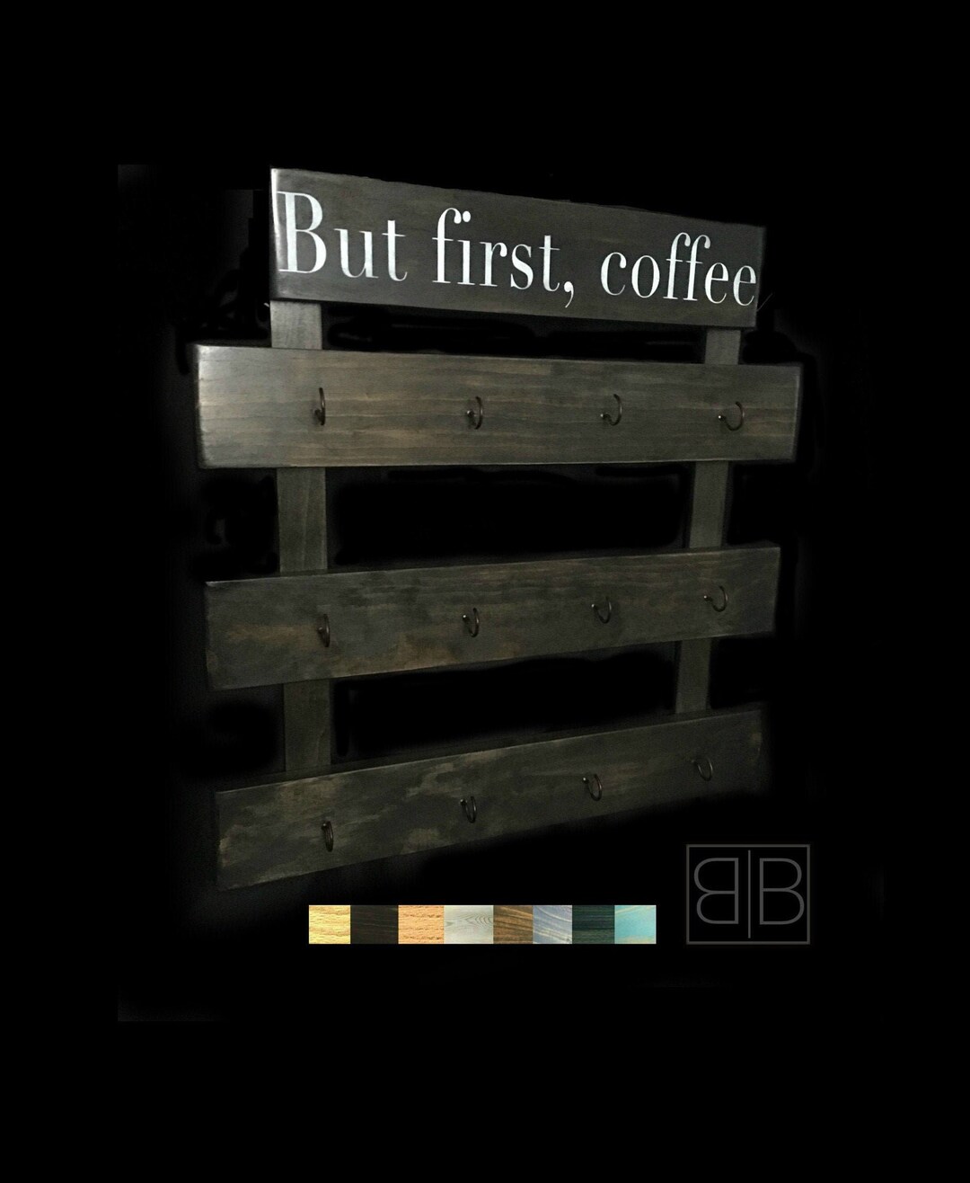 Rustic Farmhouse Style 12 Cup Coffee Mug Rack Tea Cup Rack Coffee Mug ...