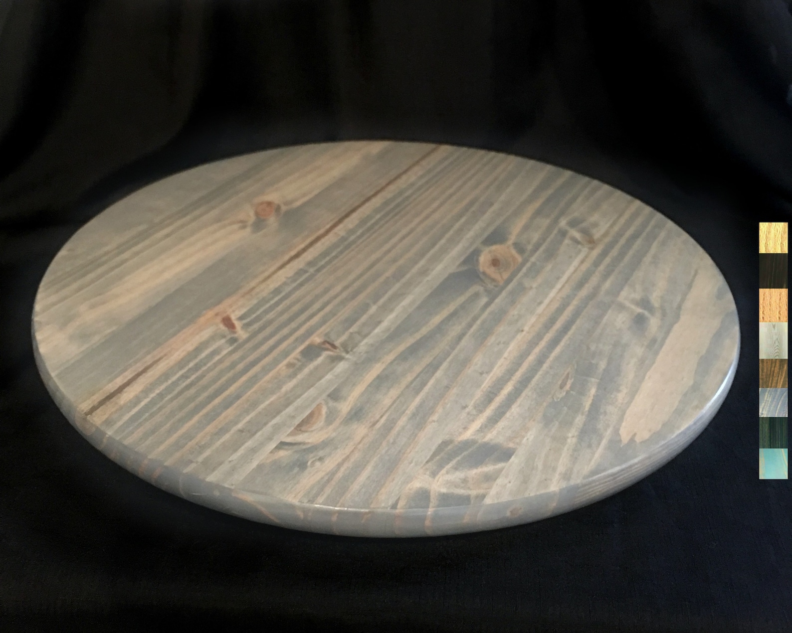 24 inch lazy susan turntable Gray round wood tray Large table | Etsy