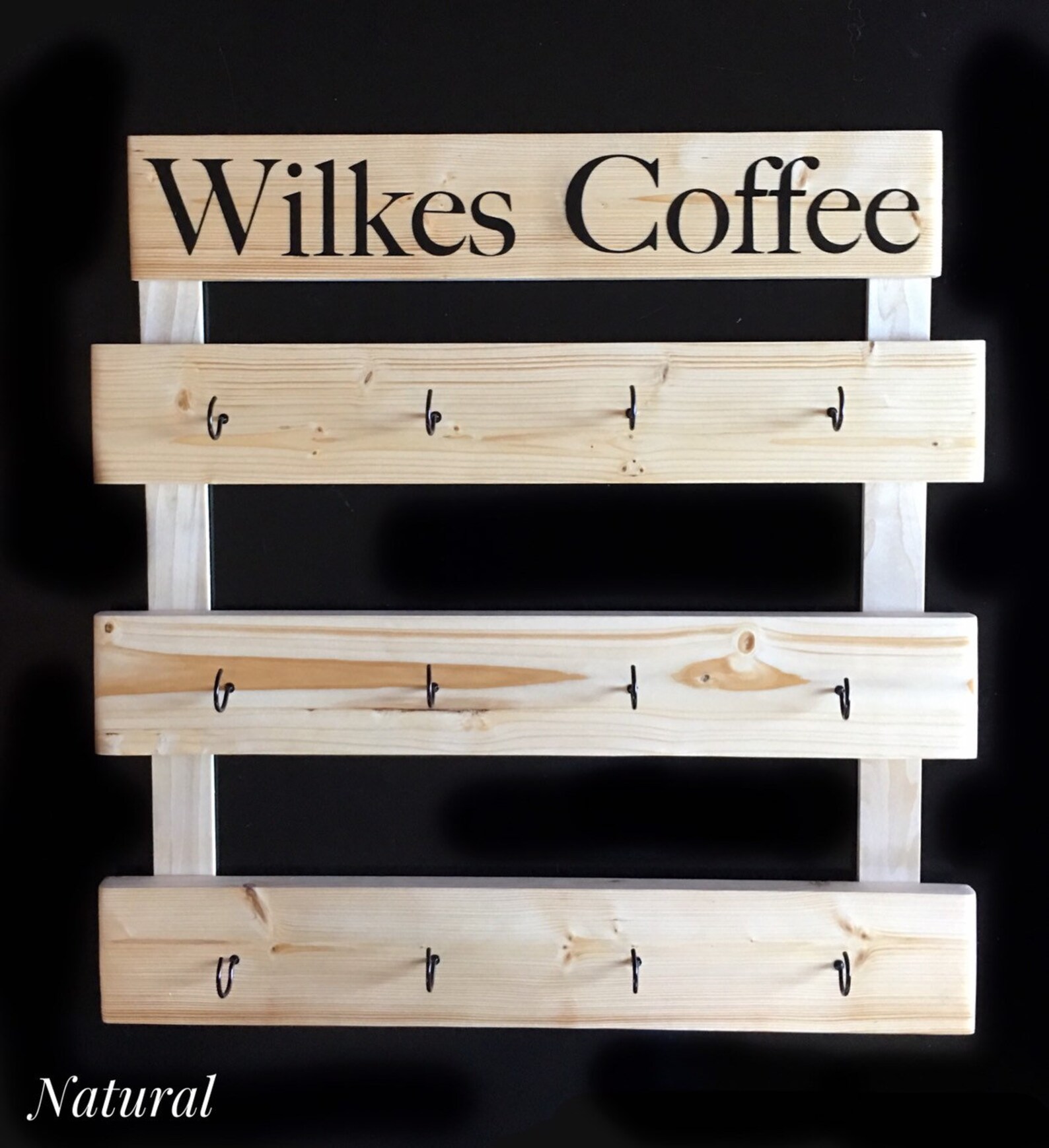 Blue Coffee Mug Rack Rustic Farmhouse Style 12 Cup Mug Holder - Etsy