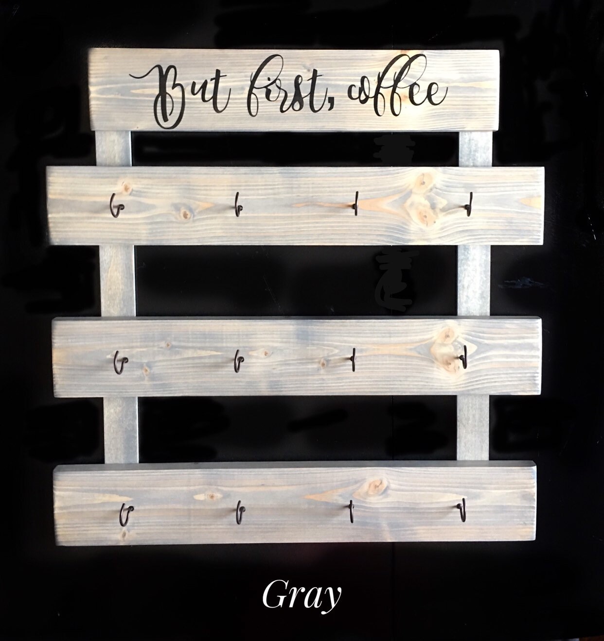 Blue Coffee Mug Rack Rustic Farmhouse Style 12 Cup Mug Holder - Etsy