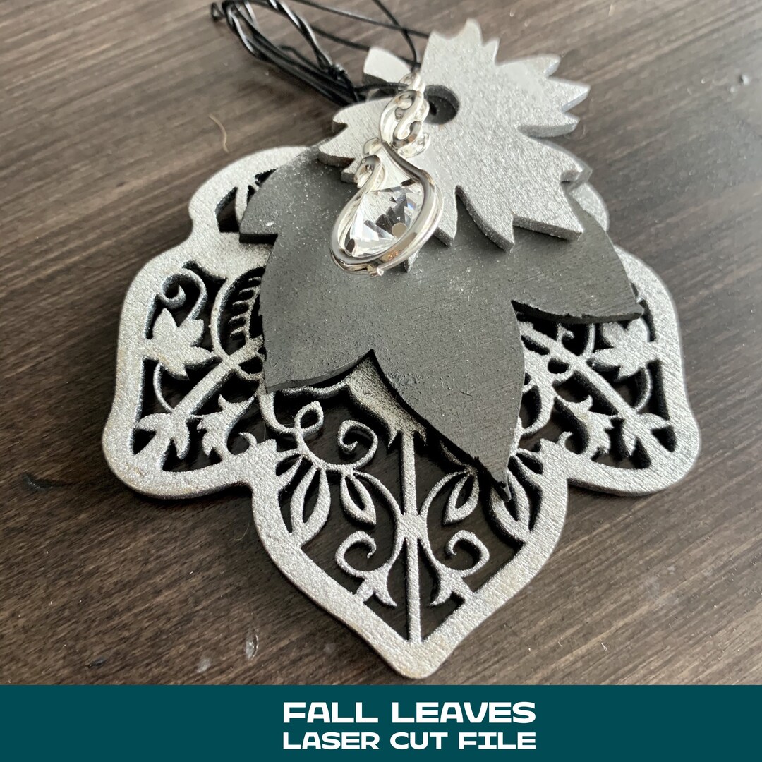 Fall Leaves Laser Cut File SVG Word Sign Glowforge File Template - Etsy