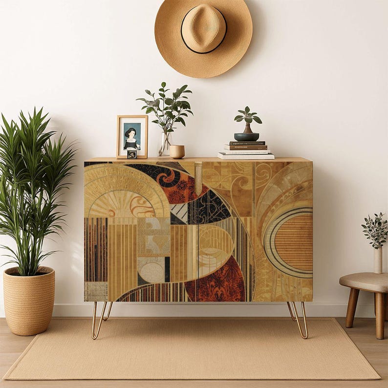 Modern Abstract Wooden Storage Cabinet, Contemporary Accent Furniture ...