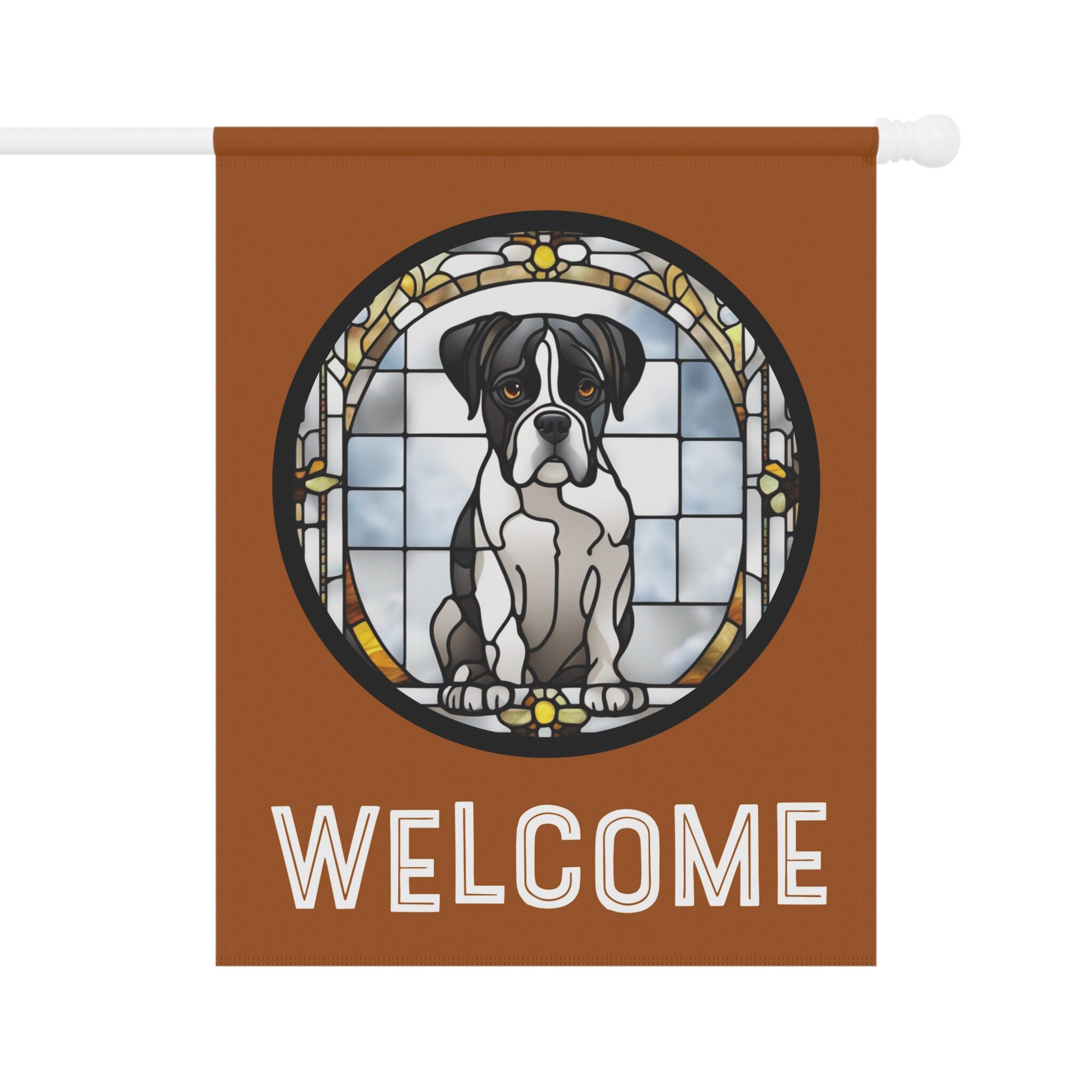 Black and White Boxer Stained Glass Look Garden & House Banner - Etsy