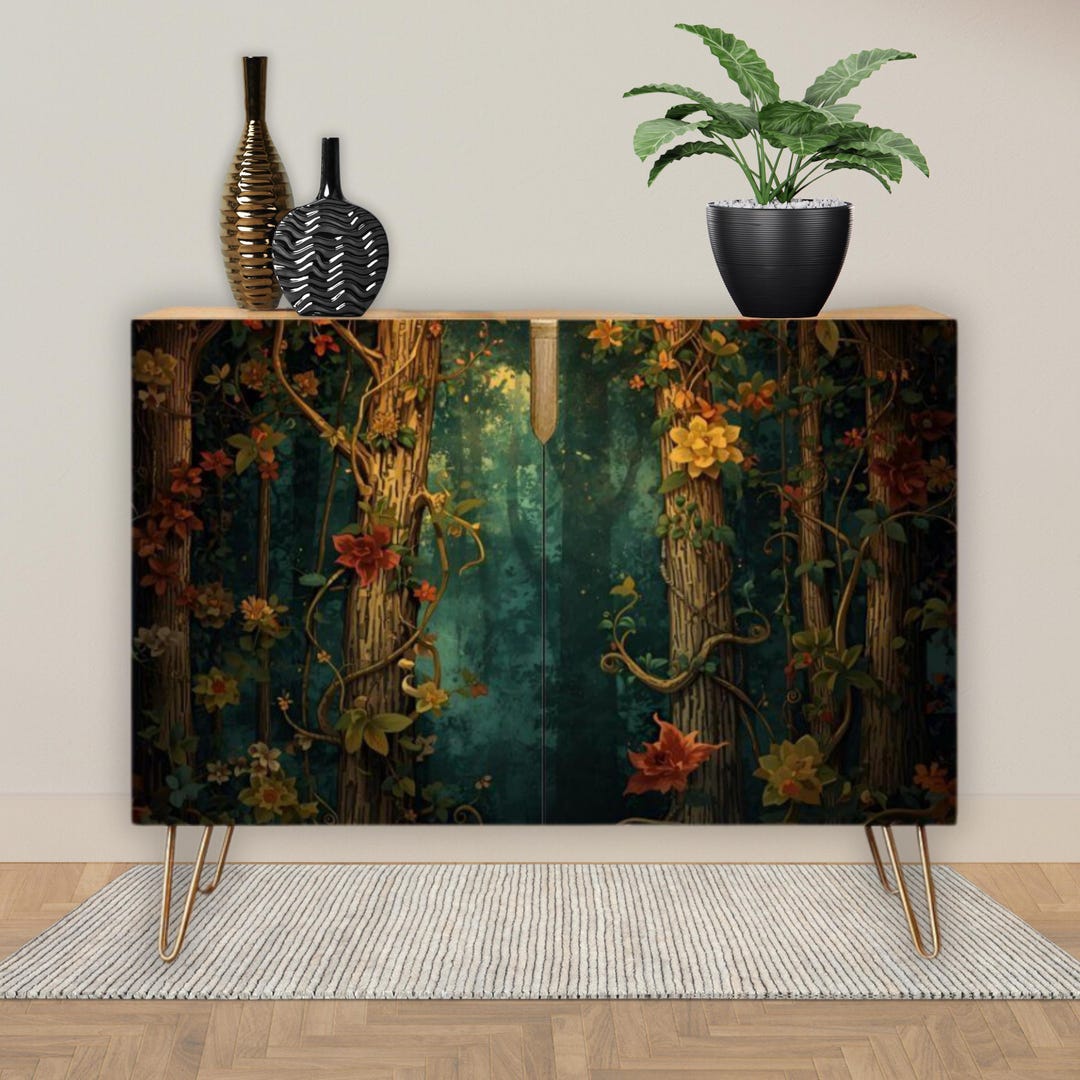 Fantasy Forest Wooden Storage Cabinet, Sideboard Accent Furniture ...