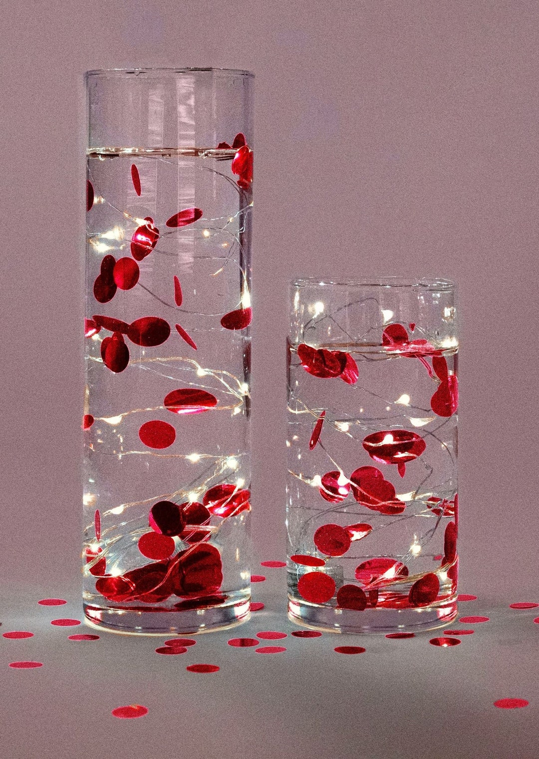 Floating Metallic Red Confetti - 2000pc - Fills 1 Gallon for Vases ...