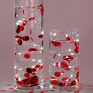 Floating Metallic Red Confetti - 2000pc - Fills 1 Gallon for Vases ...
