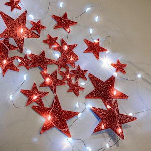 Floating Red Stars-sparkling Large Sizes-fills 1 Gallon for Your Vases ...