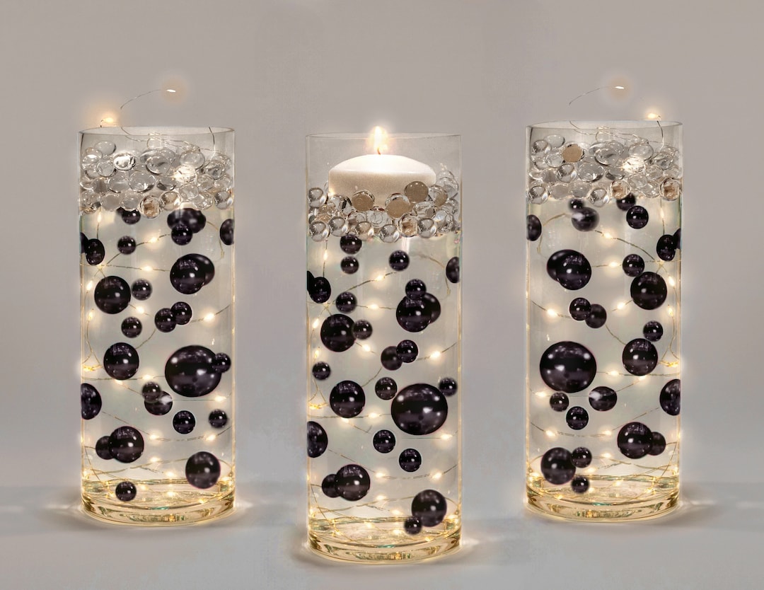 75 Floating Black Pearls- Large Sizes- Fills 1 Gallon of Floating ...