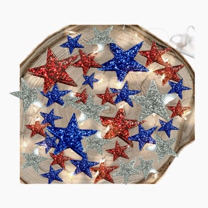 75 Floating Glitter Patriotic Stars & Red/blue Color Effects-fills 1 ...