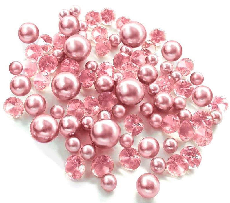 100 Floating Light Pink Pearls & Gems-large-option 6 Submersible LED ...