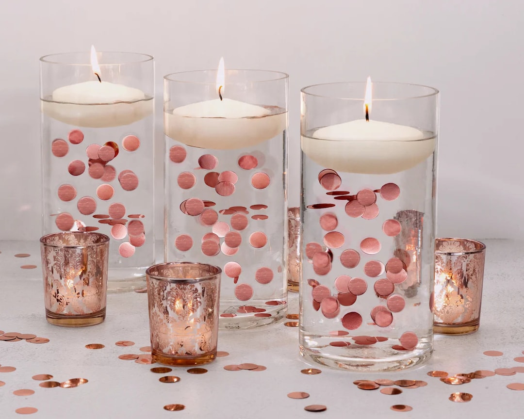 Floating Metallic Rose Gold Confetti 2000pc Fills 1 Gallon for Your ...